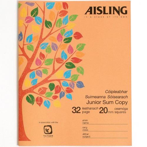 Aisling Junior Sum Copy 32page 20mm squares | ASJ07-0 | Allen & Bailey